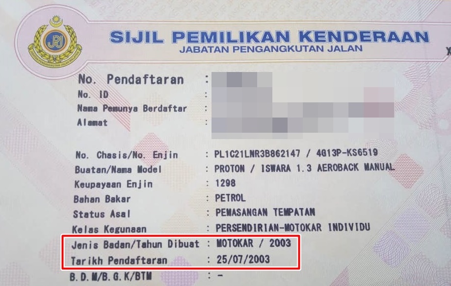 What Is Vehicle Registration Card Msia Mean - Infoupdate.org